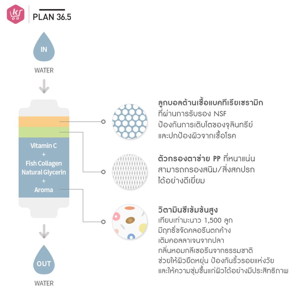 Plan 36.5 Shower Filter vitamin shower Shower filter from Korea, lemon ...